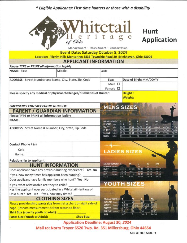 Hunt Application - Whitetail Heritage of Ohio